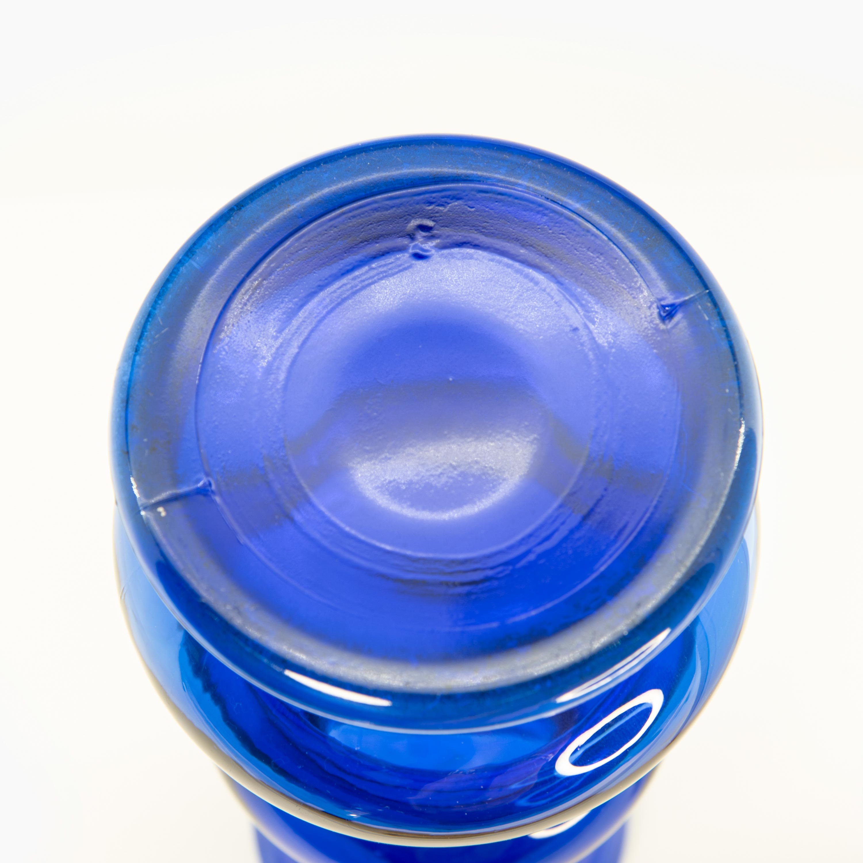 Cobalt Blue Fluted Glass Vase - Etsy