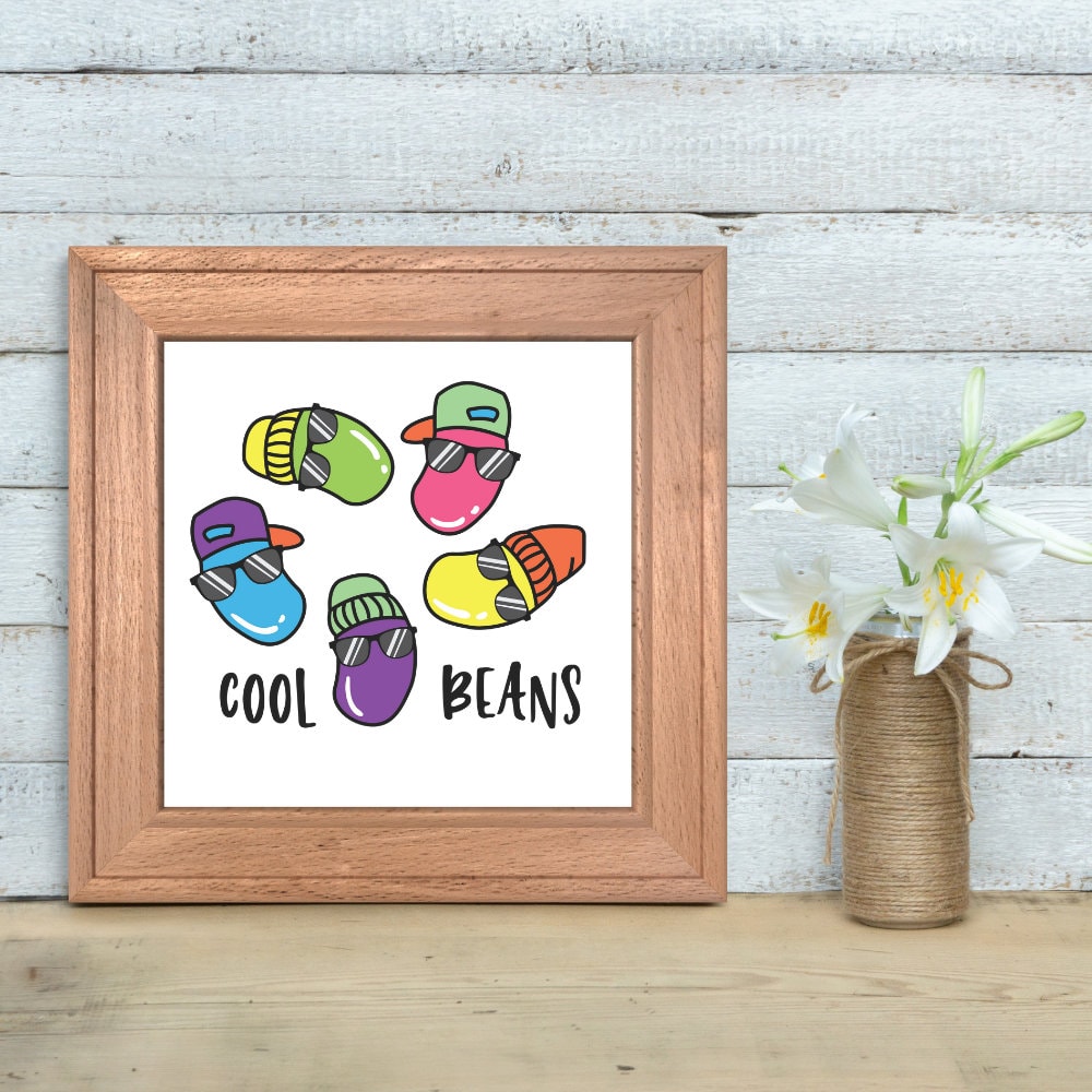 Cool Beans SVG/PNG, Rainbow Beans / Bean Designs / Hiphop Beans / Retro ...