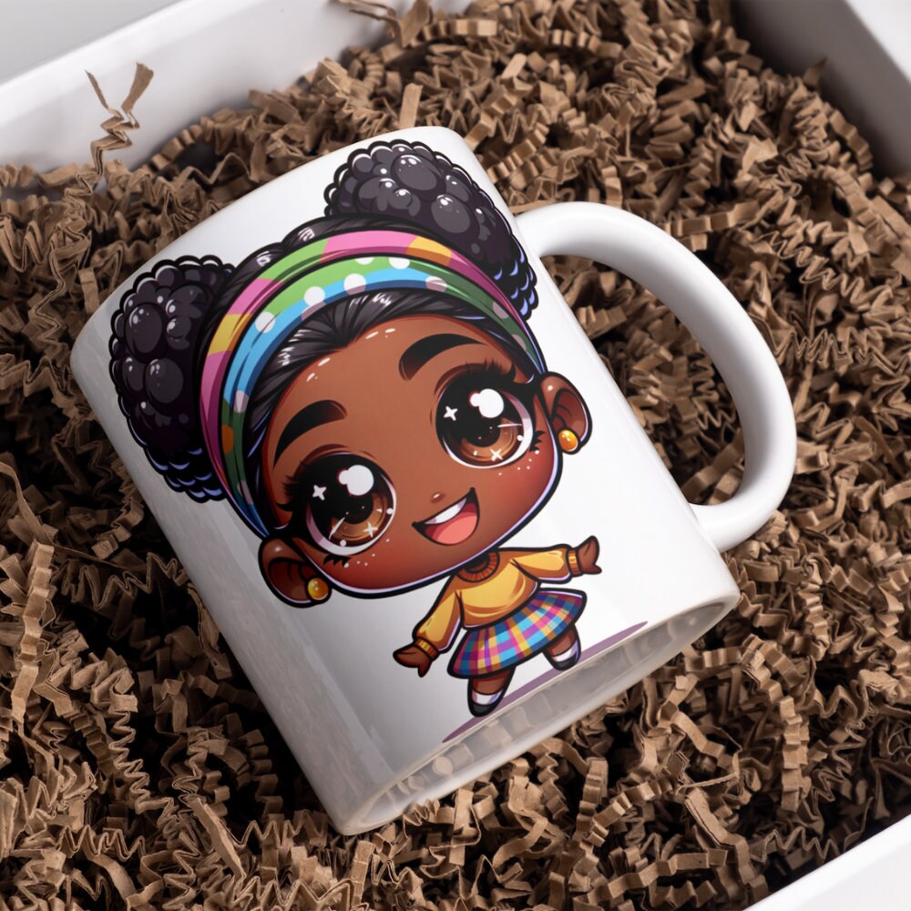 Chibi Bundle SVG/PNG Cute Black Girl, Black Girl PNG, Black Princess ...