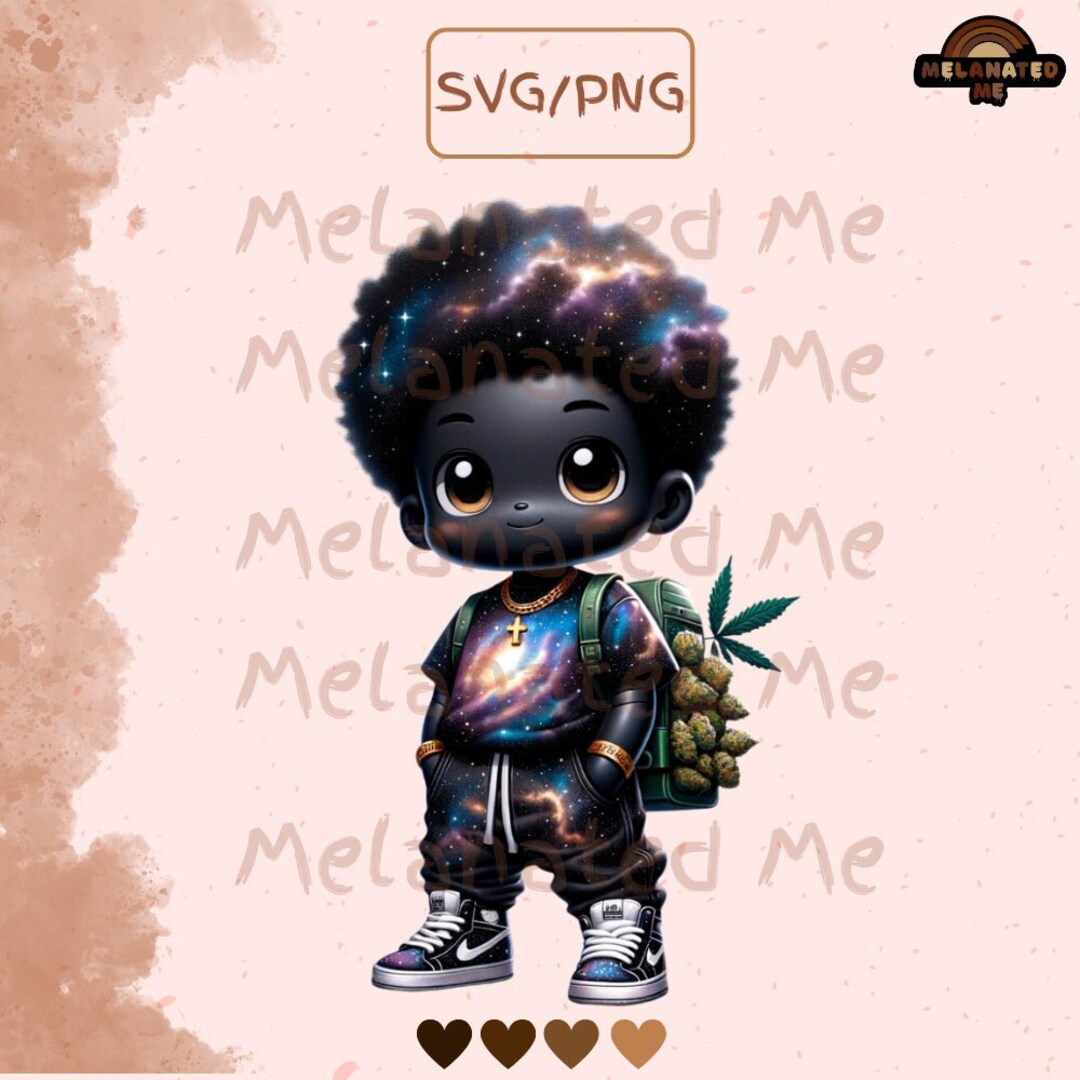 Chibi Black Boy Png/svg Weed Black Boy Outer Space Boy Png - Etsy