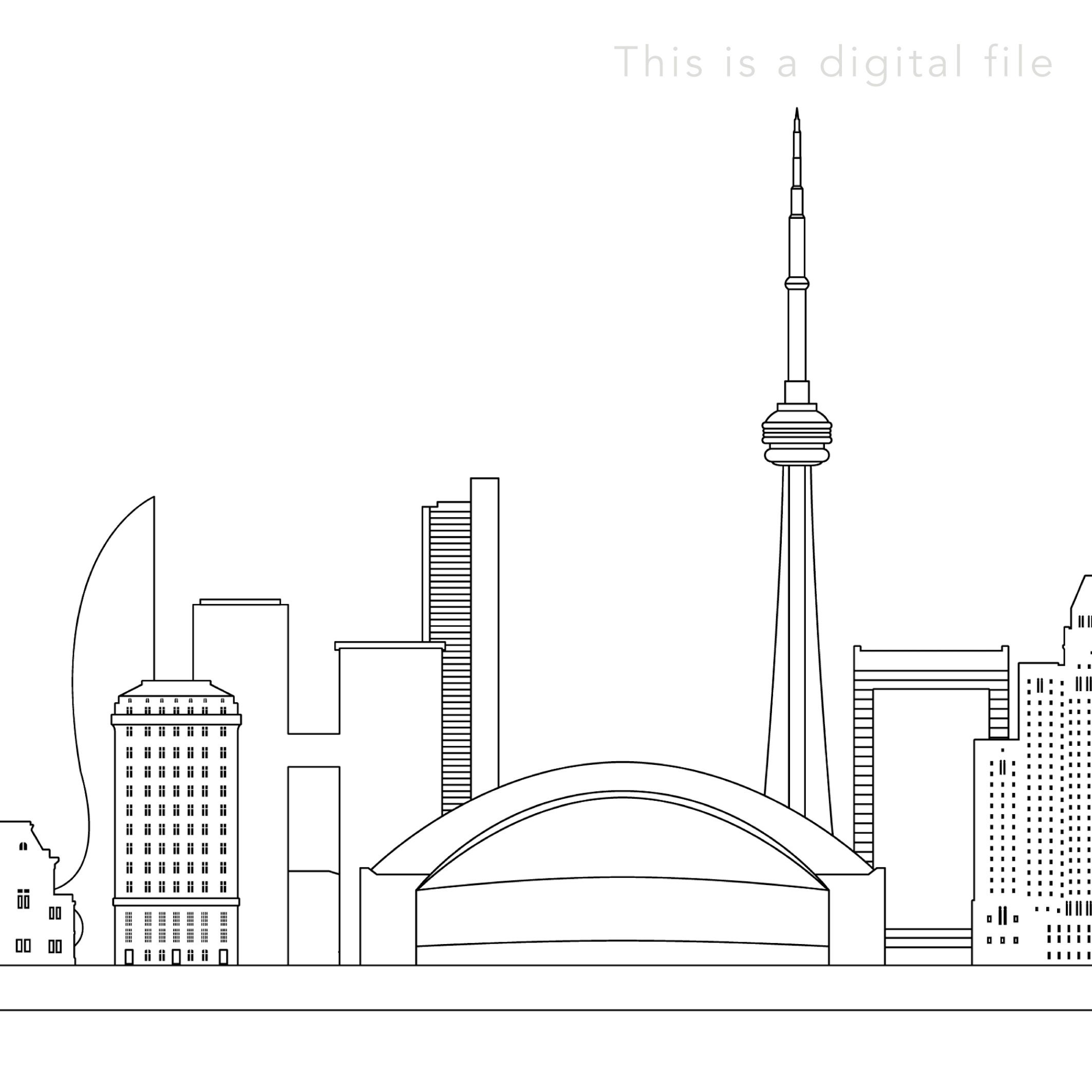 Toronto Skyline Print. Toronto Canada Skyline Line Art. Instant ...