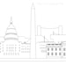 Washington DC Skyline Print. Washington City Skyline Line Art. Instant ...