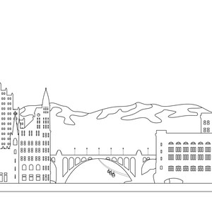 Spokane, WA Skyline Print. Spokane City Skyline Line Art. Instant ...