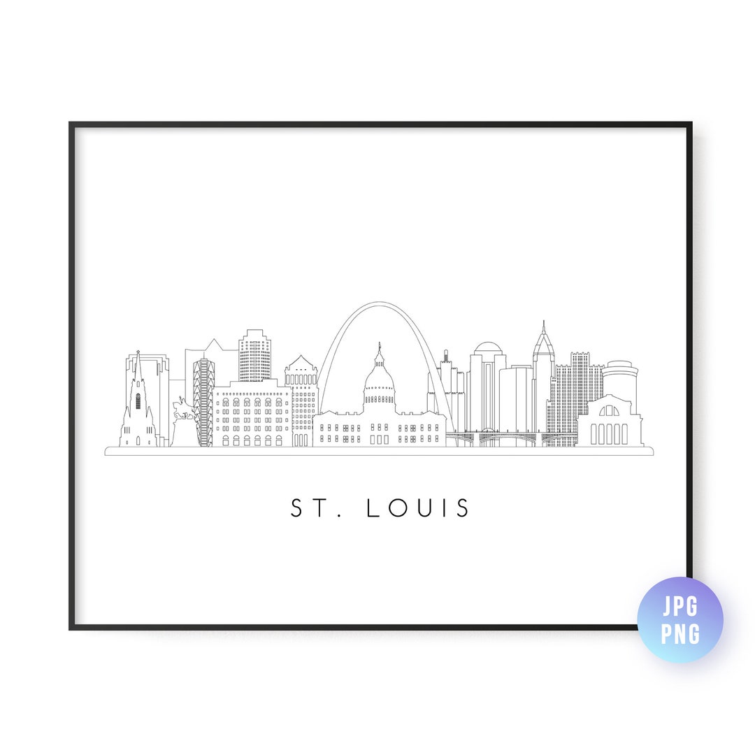 St Louis Skyline Print. St Louis City Skyline Line Art. Instant ...