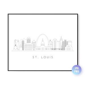 St Louis Skyline Print. St Louis City Skyline Line Art. Instant ...
