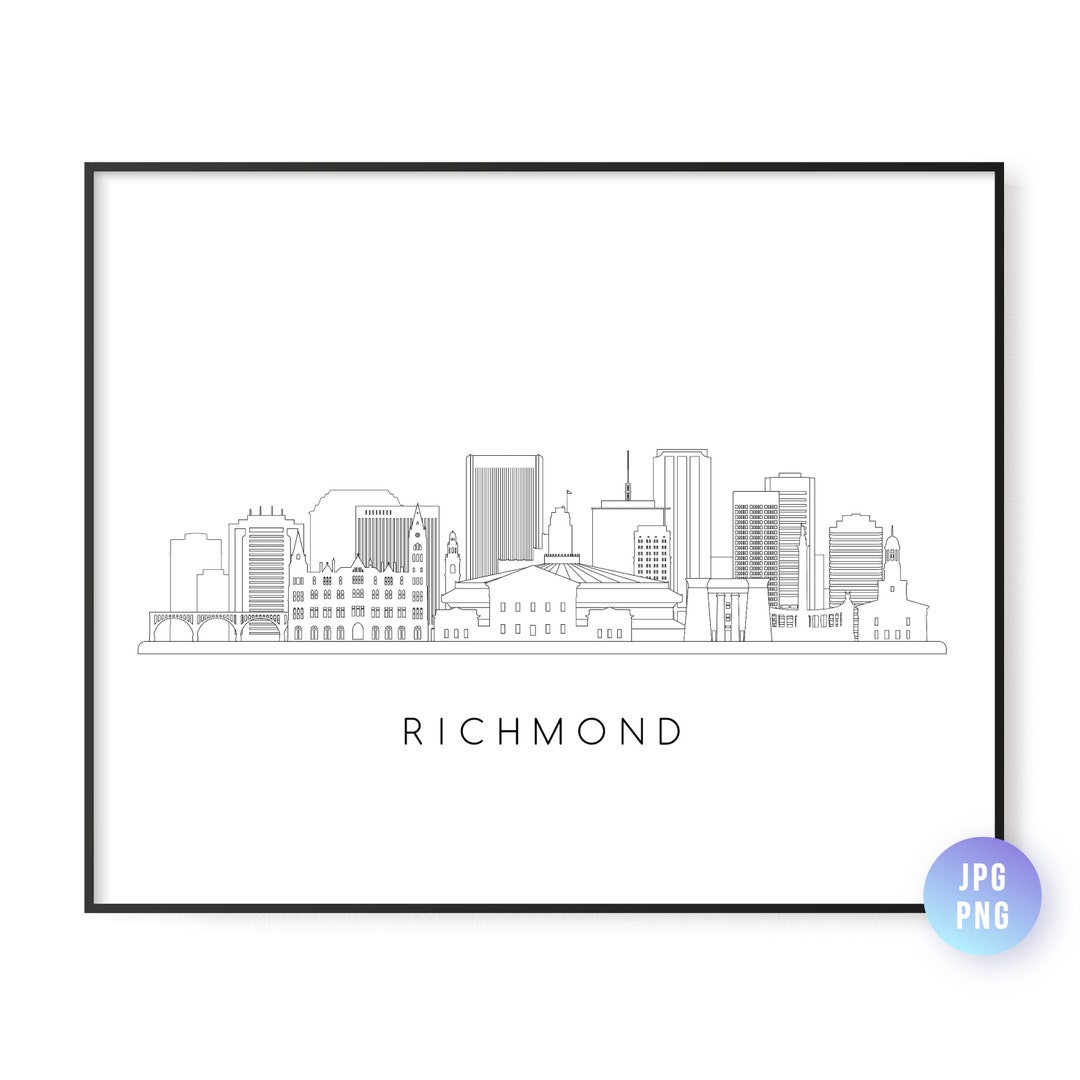 Richmond Skyline Print. Richmond City Skyline Line Art. Instant ...