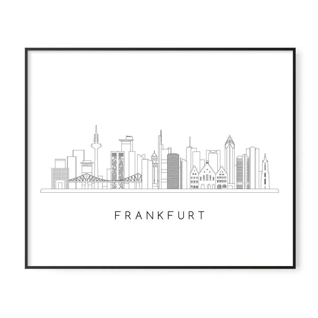 Frankfurt Skyline Print. Frankfurt City Skyline Line Art. Instant ...