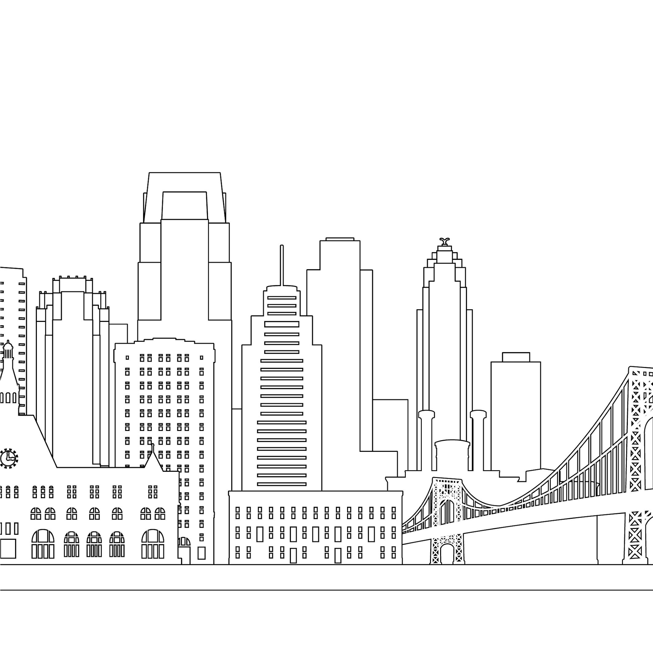 Jersey City Skyline Print. Jersey City Skyline Line Art. Instant ...