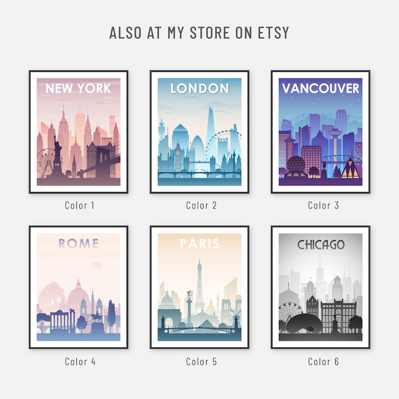 New York Skyline Print. New York City Skyline Line Art. Instant ...