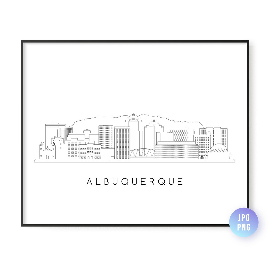 Albuquerque Skyline Print. Albuquerque City Skyline Line Art. Instant ...