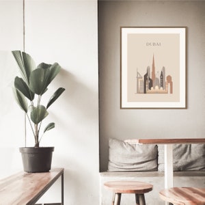 Dubai Skyline Print Boho Style. Dubai UAE Downloadable Art. Travel ...