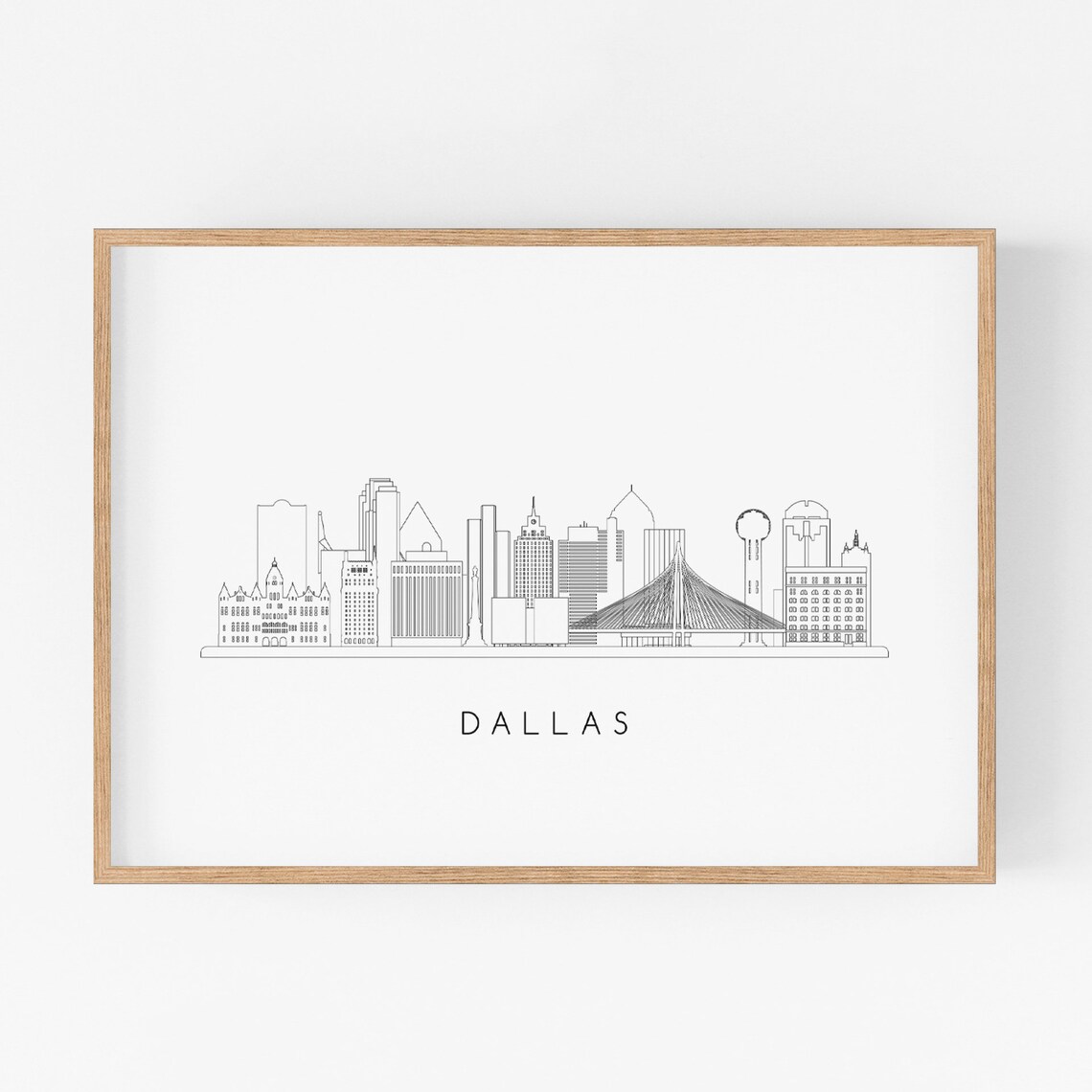 Dallas Skyline Print. Dallas TX City Skyline Line Art. Instant - Etsy