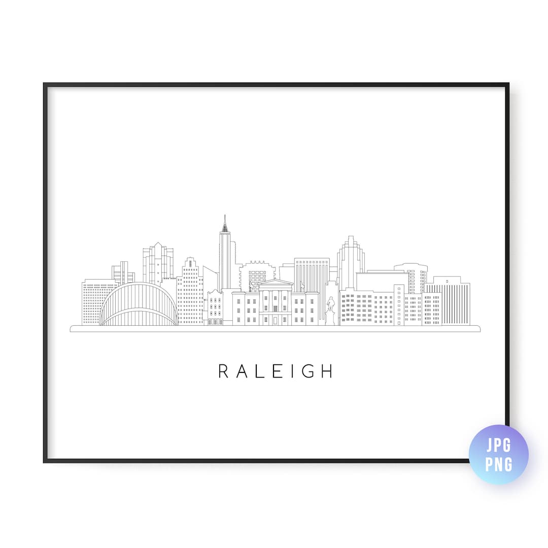 Raleigh Skyline Print. Raleigh City Skyline Line Art. Instant Download ...