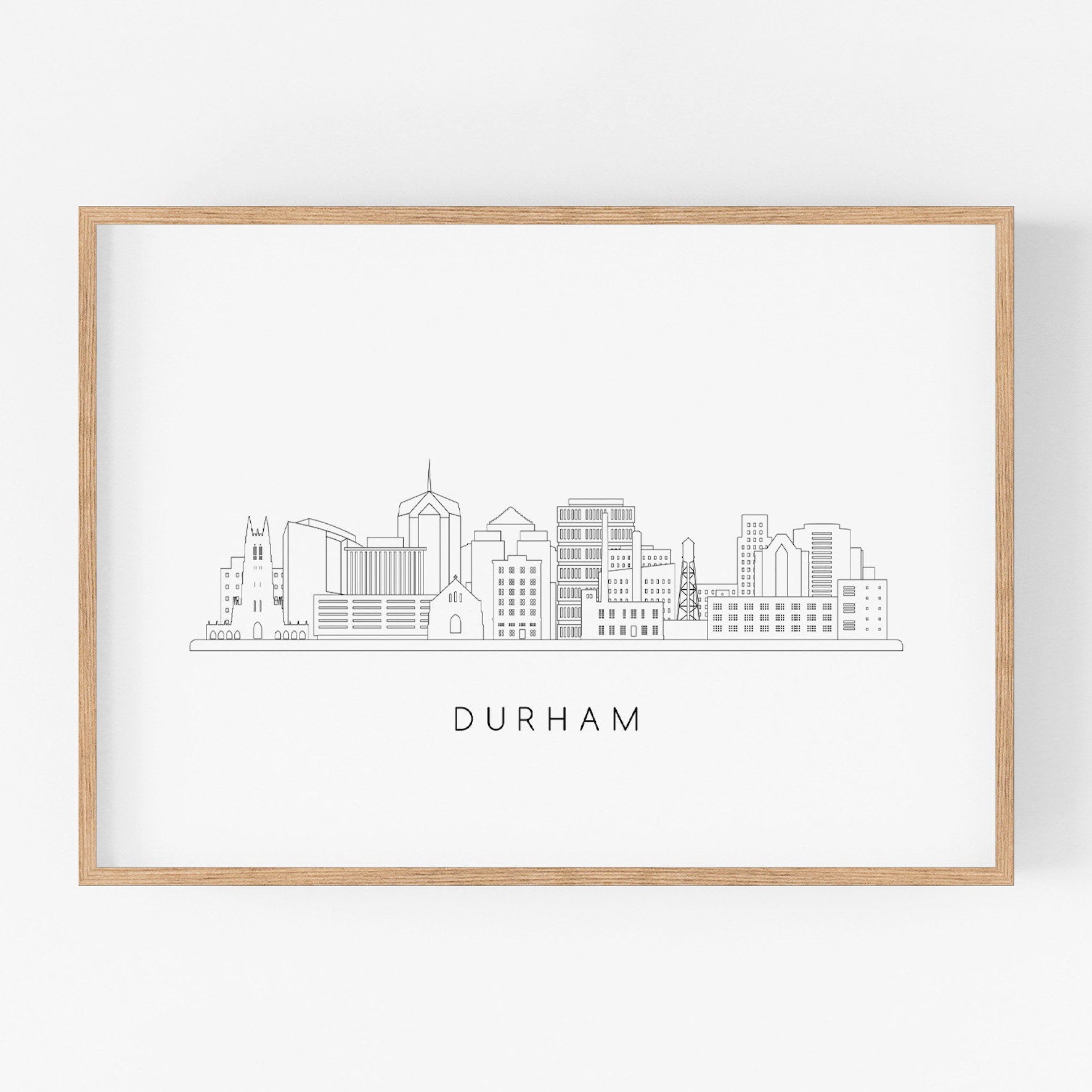 Durham Skyline Print. Durham City NC Skyline Line Art. Instant Download ...