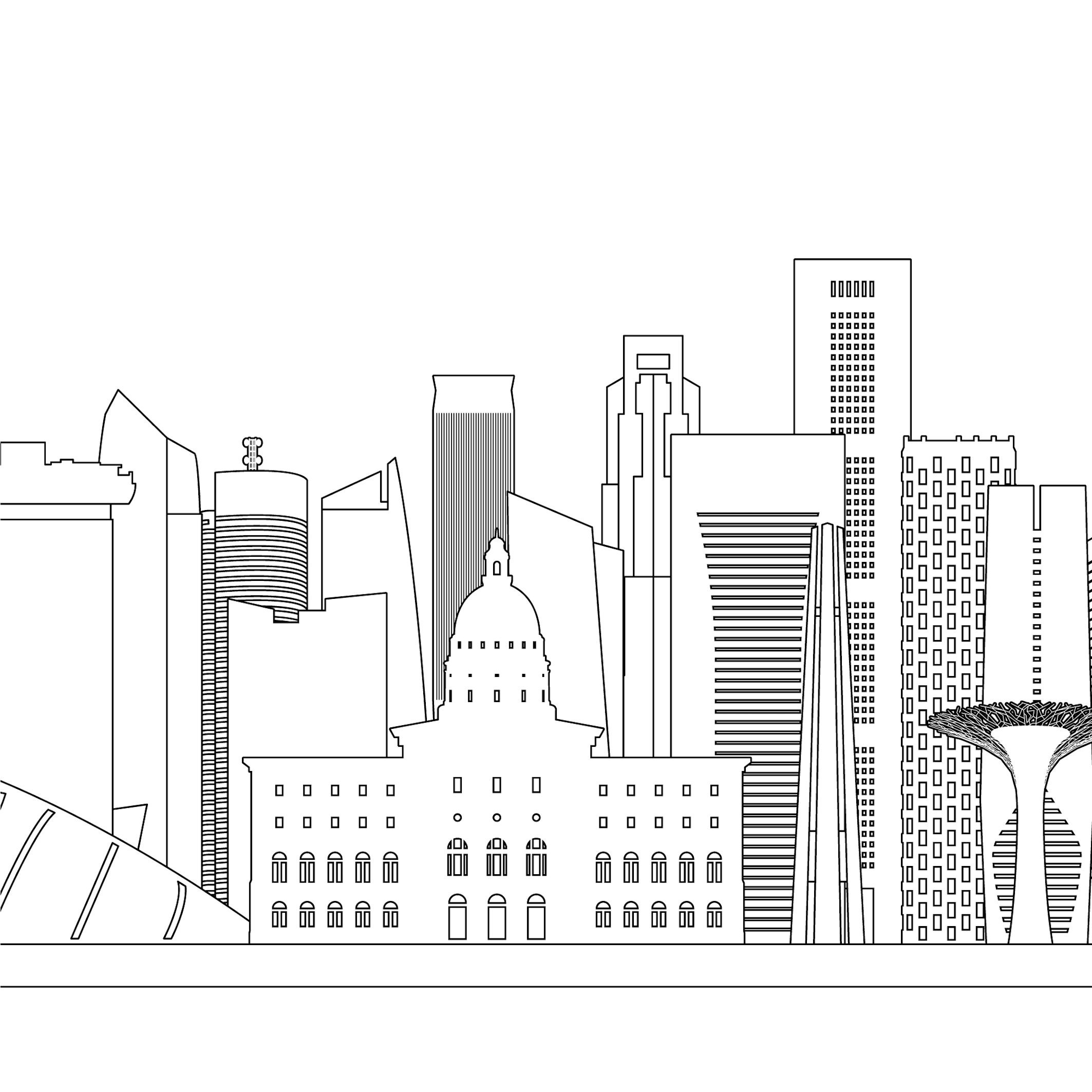 Singapore Skyline Print. Singapore City Skyline Line Art. Instant ...