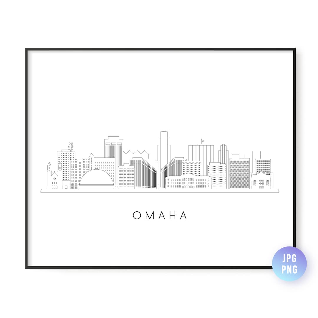Omaha Skyline Print. Omaha City Nebraska Skyline Line Art. Instant ...