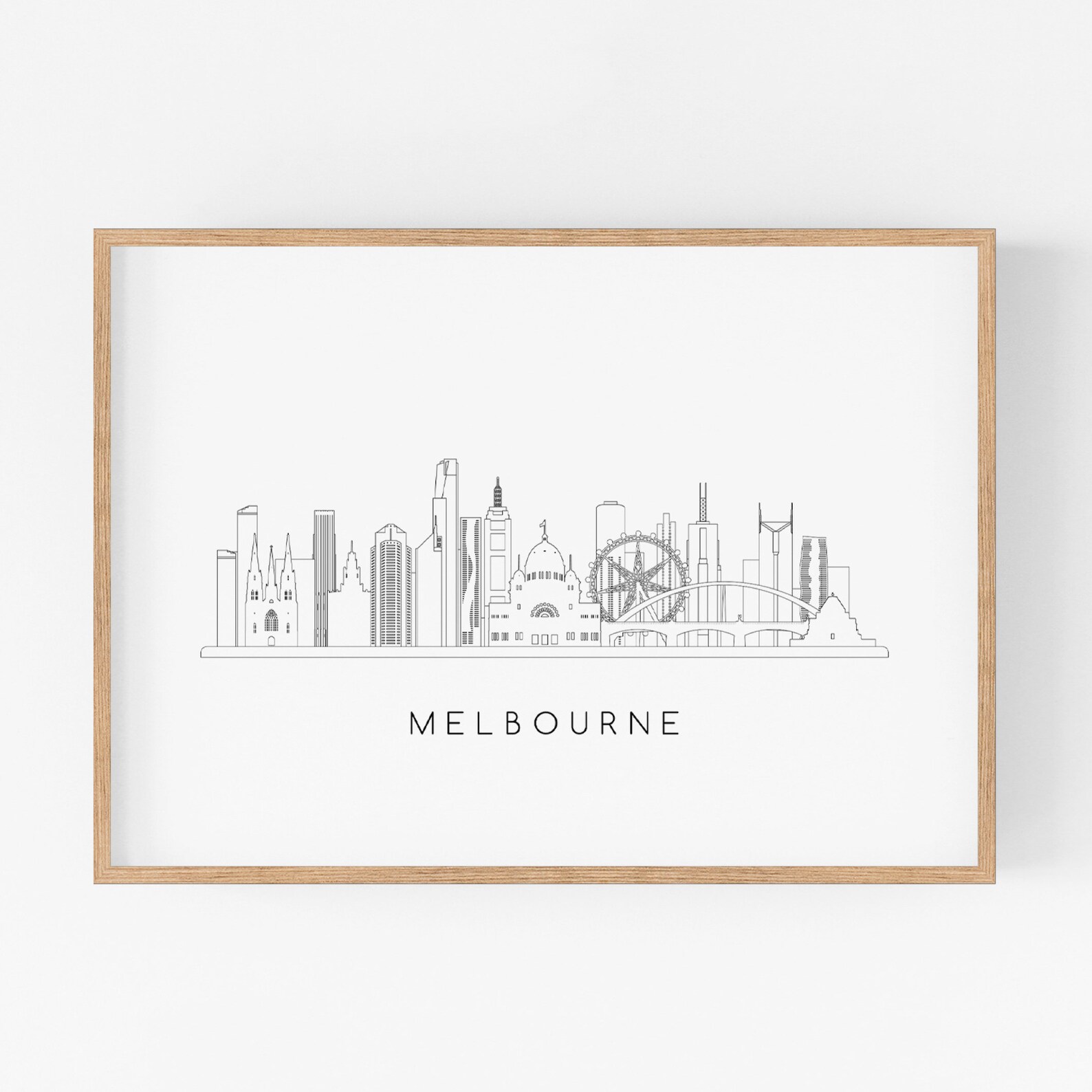 Melbourne Skyline Print. Melbourne City Skyline Line Art. Instant ...