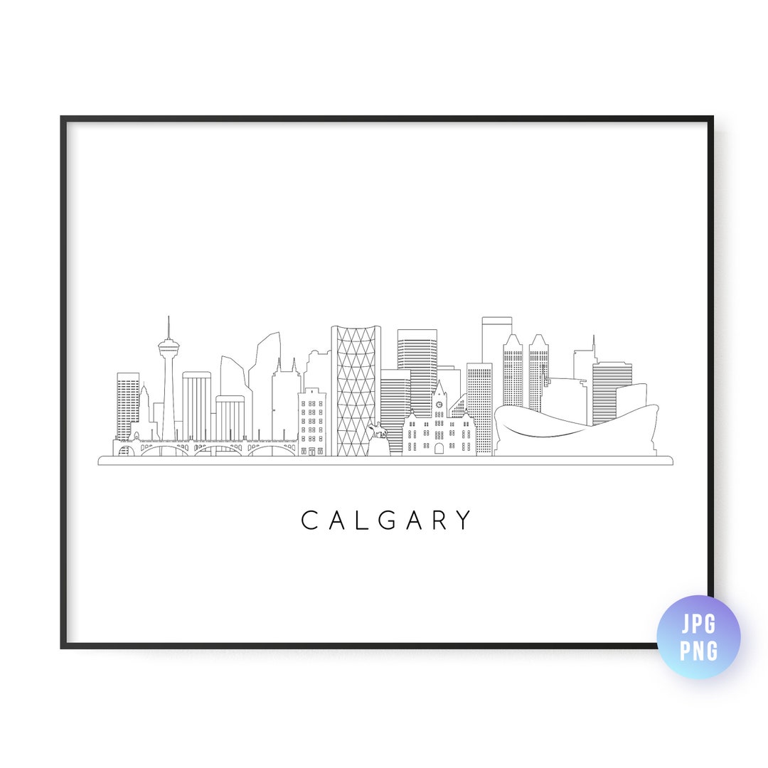 Calgary Skyline Print. Calgary City Skyline Line Art. Instant Download ...