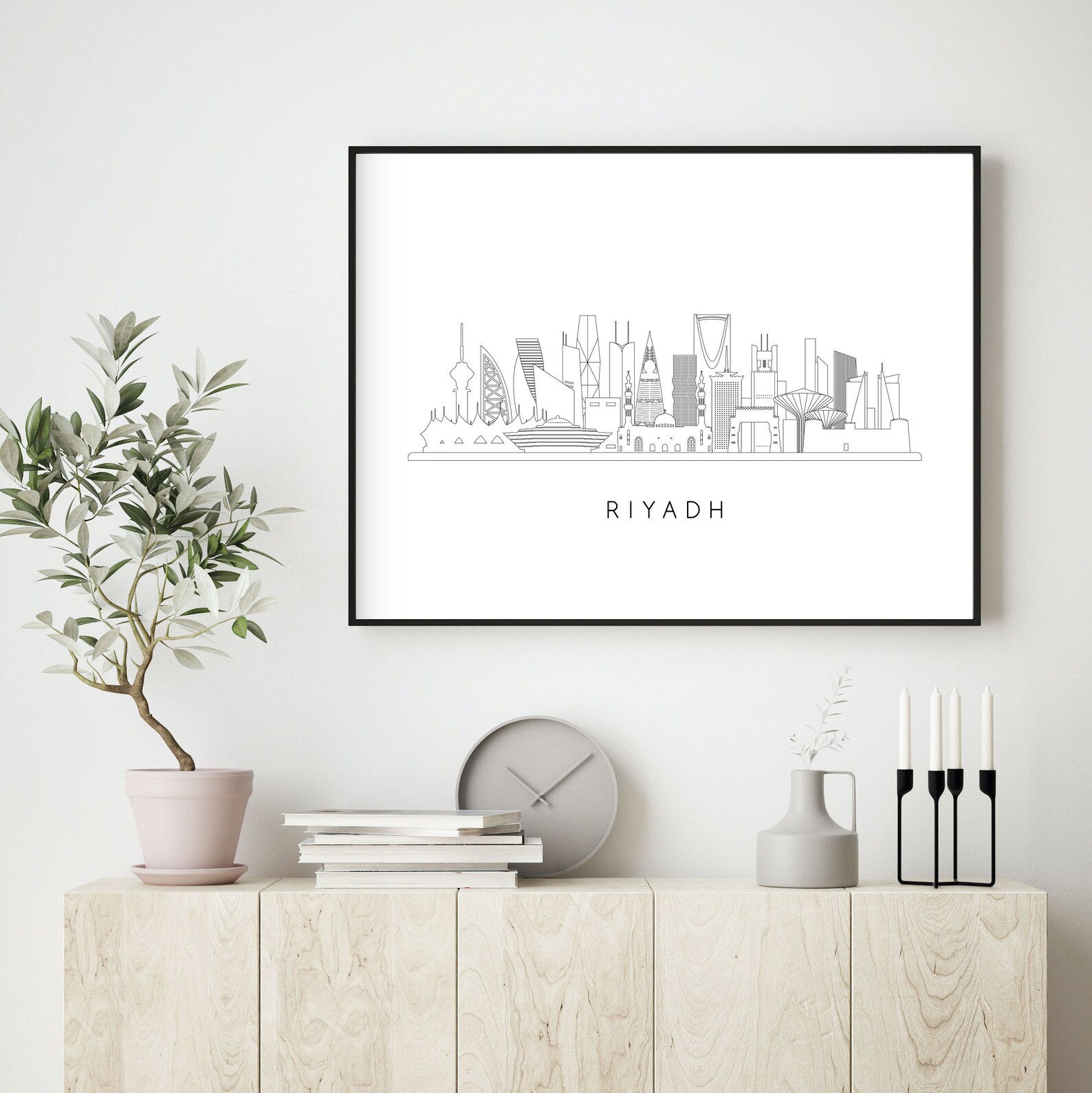 Riyadh Skyline Print. Riyadh, Saudi Arabia City Skyline Line Art ...