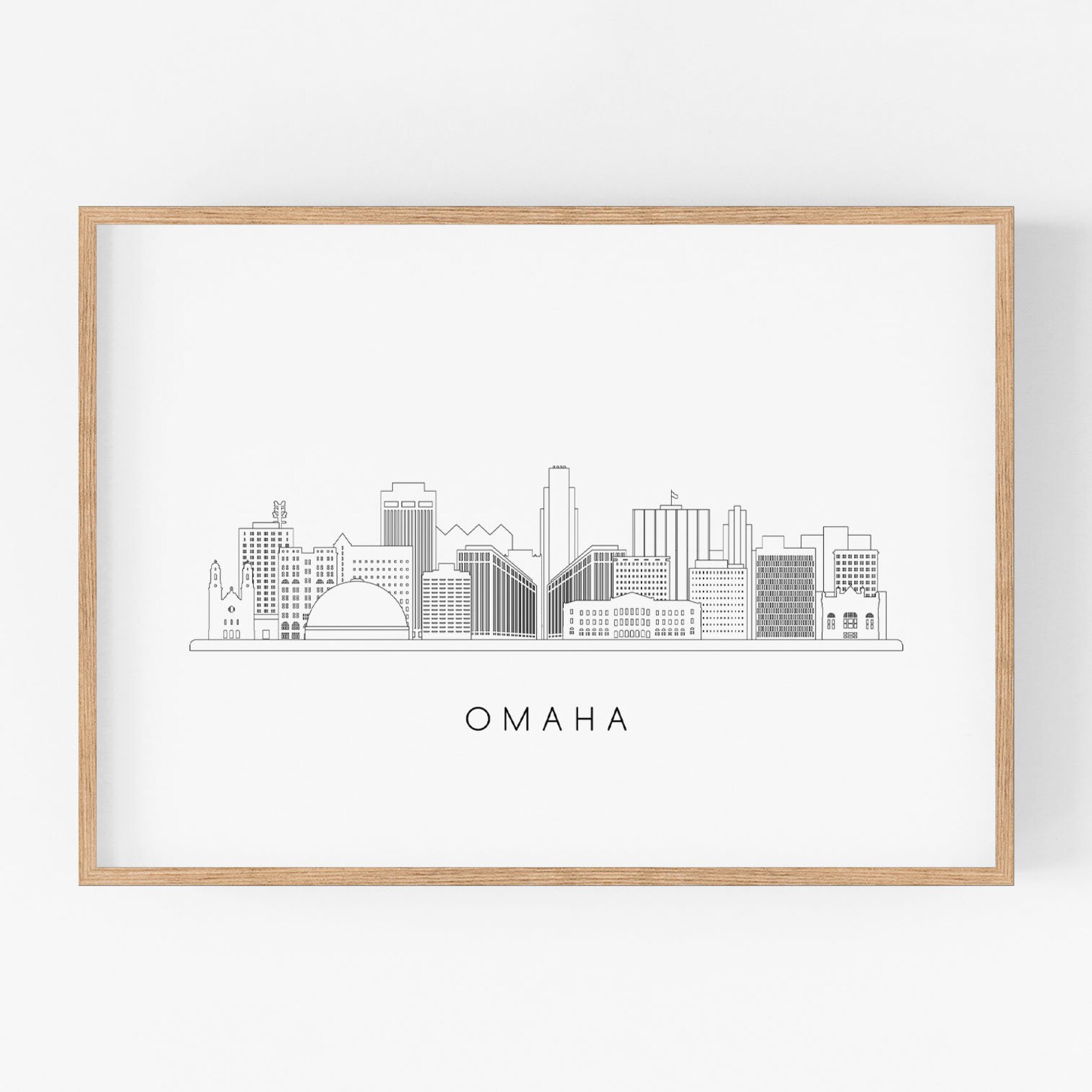 Omaha Skyline Print. Omaha City Nebraska Skyline Line Art. Instant ...