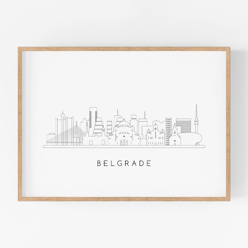 Belgrade Skyline Print. Belgrade City Skyline Line Art. Instant ...