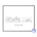 Spokane, WA Skyline Print. Spokane City Skyline Line Art. Instant ...