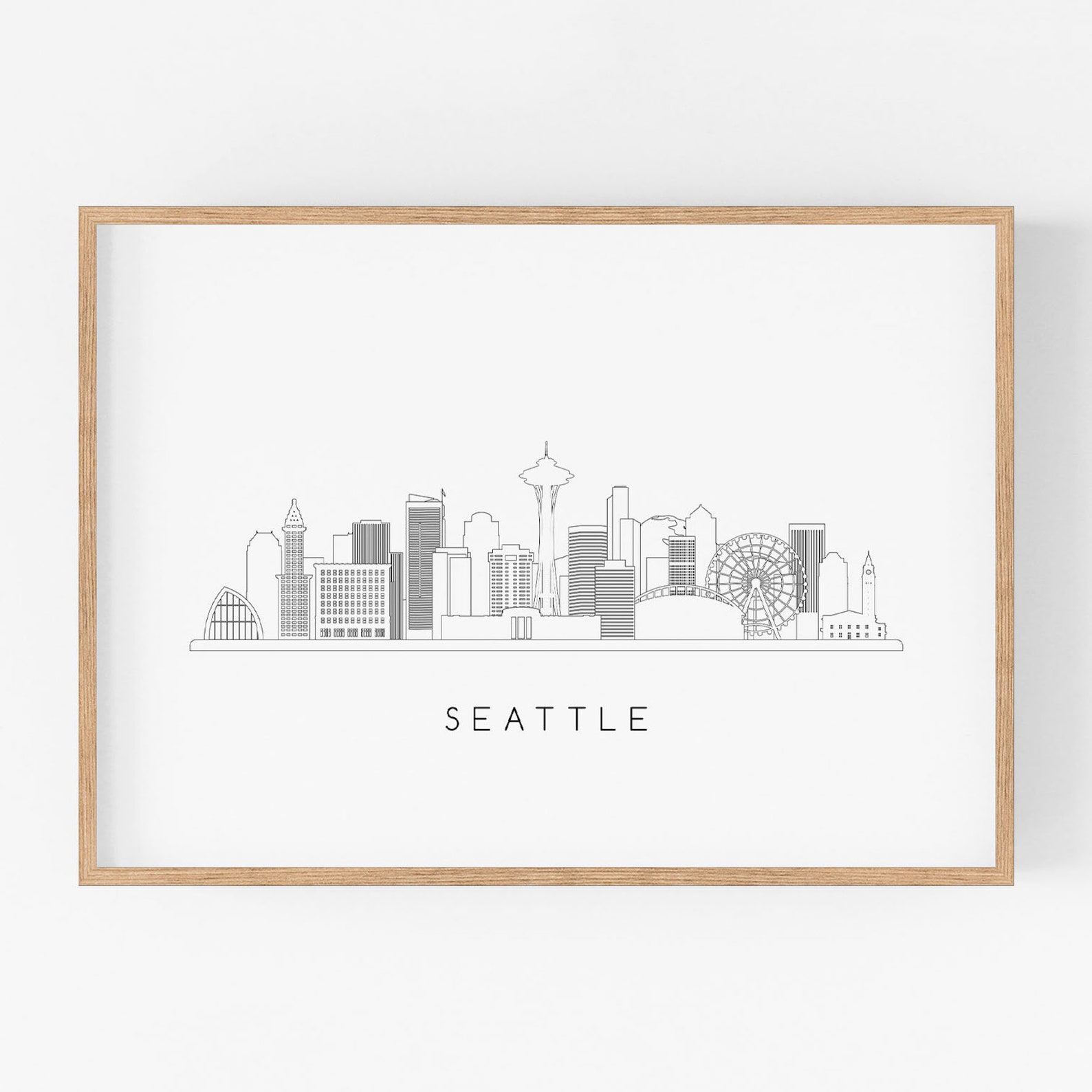 Seattle Skyline Print. Seattle City Skyline Line Art. Instant Download ...