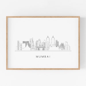 Mumbai Skyline Print. Mumbai City Skyline Line Art. Instant Download ...