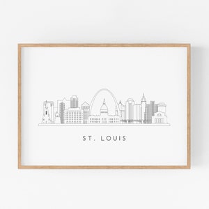 St Louis Skyline Print. St Louis City Skyline Line Art. Instant ...