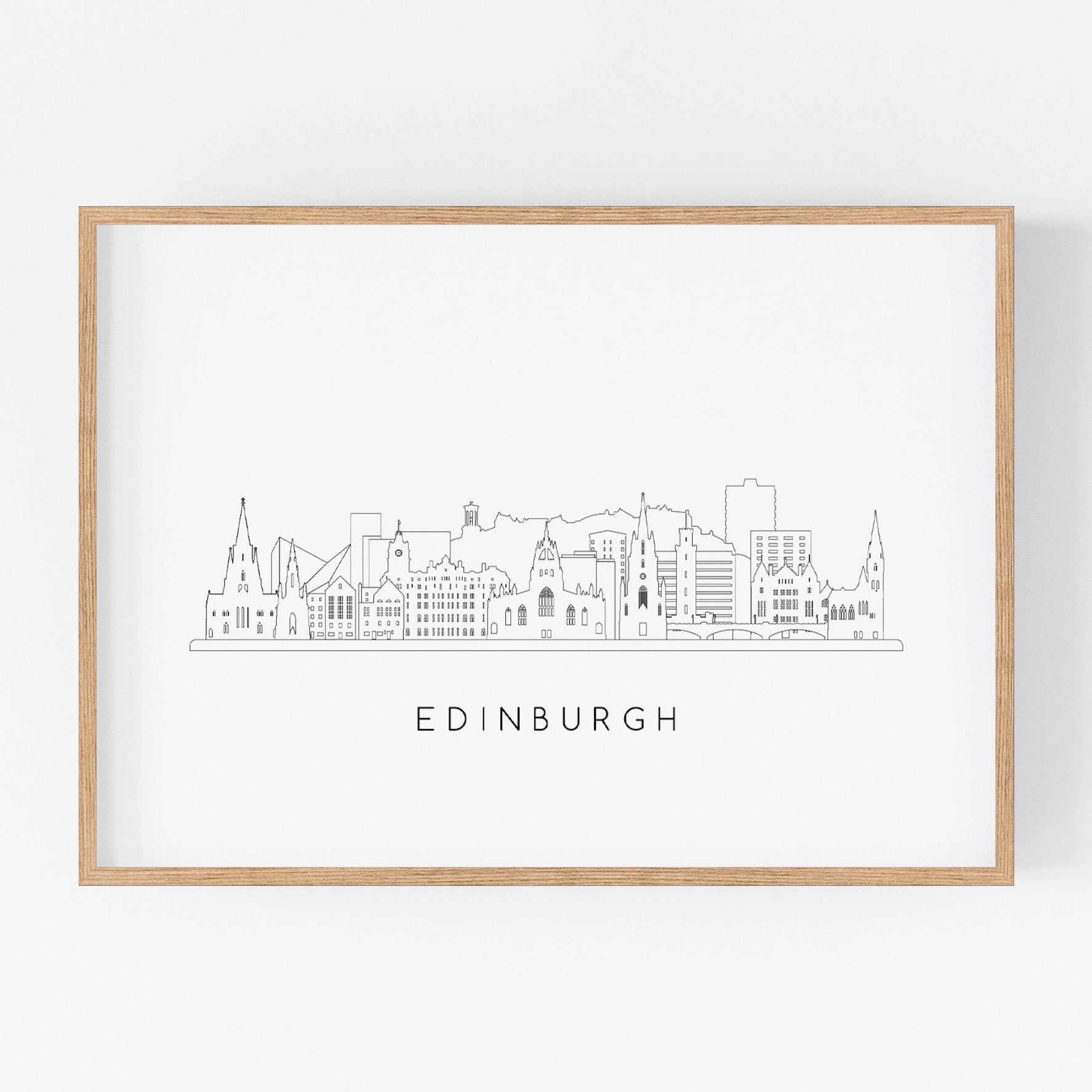Edinburgh Skyline Print. Edinburgh Scotland Skyline Line Art. Instant ...