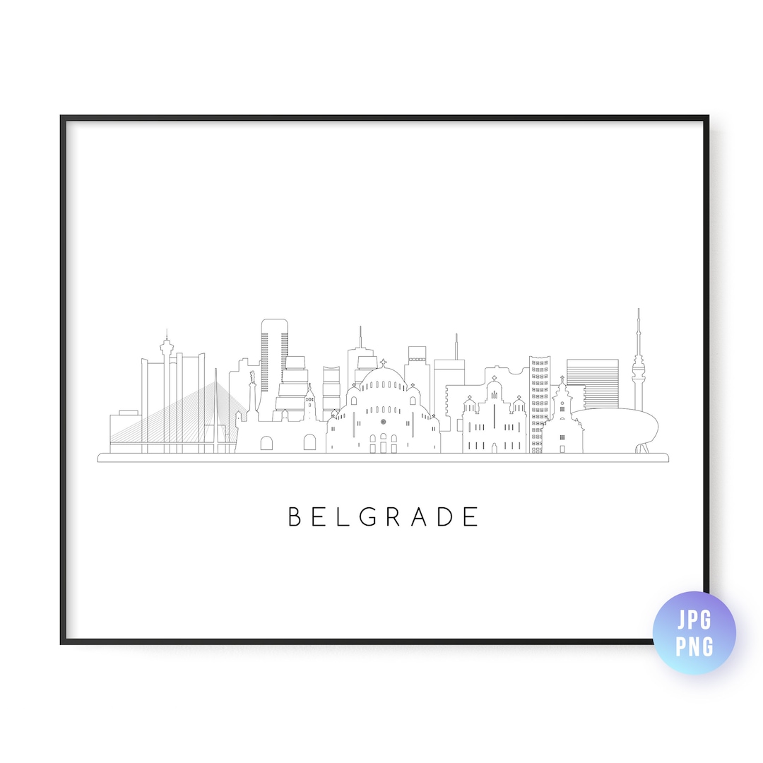 Belgrade Skyline Print. Belgrade City Skyline Line Art. Instant ...