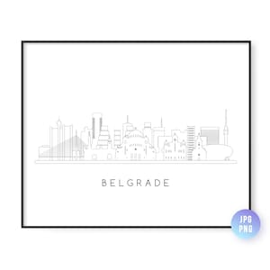 Belgrade Skyline Print. Belgrade City Skyline Line Art. Instant ...
