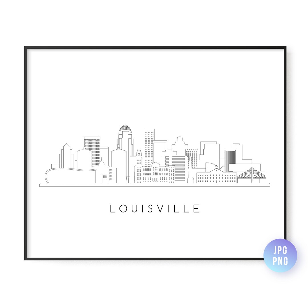 Louisville Skyline Print. Louisville City Skyline Line Art. Instant ...