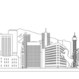 Denver Skyline Print. Denver CO City Skyline Line Art. Instant Download ...