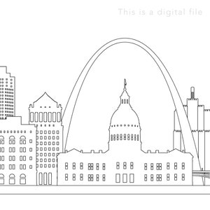 St Louis Skyline Print. St Louis City Skyline Line Art. Instant ...