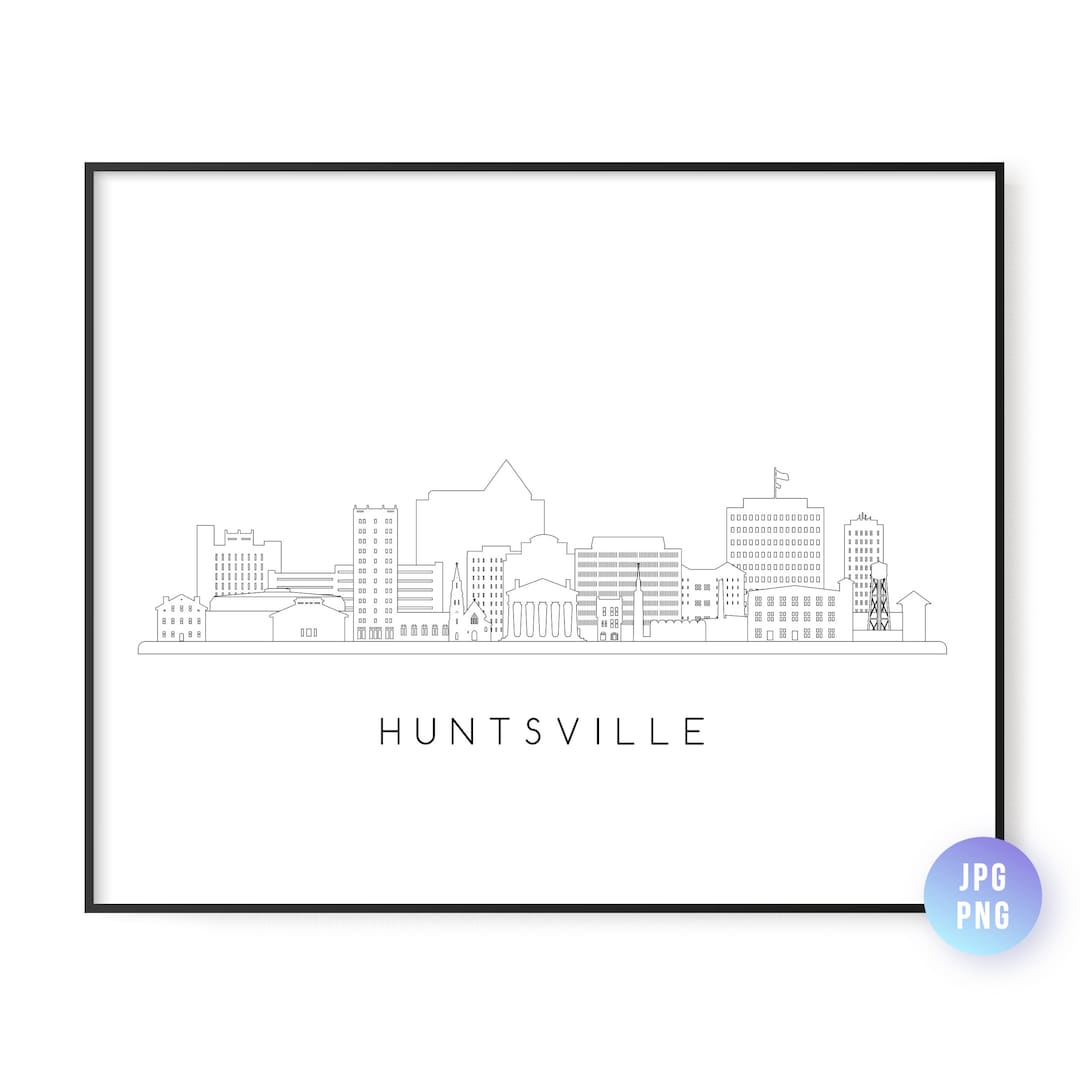 Huntsville Skyline Print. Huntsville, AL City Skyline Line Art. Instant ...
