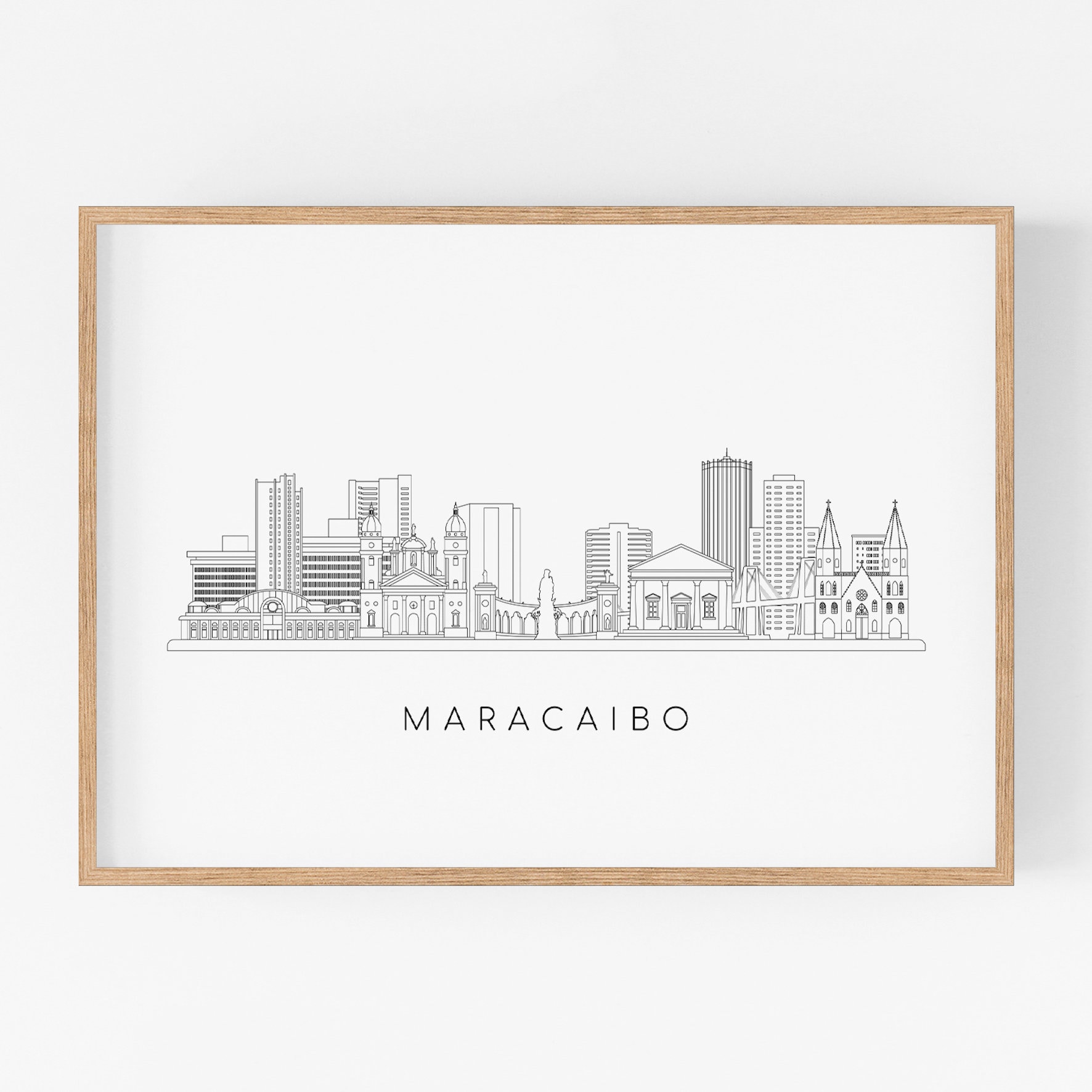 Maracaibo Skyline Print. Maracaibo City Skyline Line Art. Instant ...