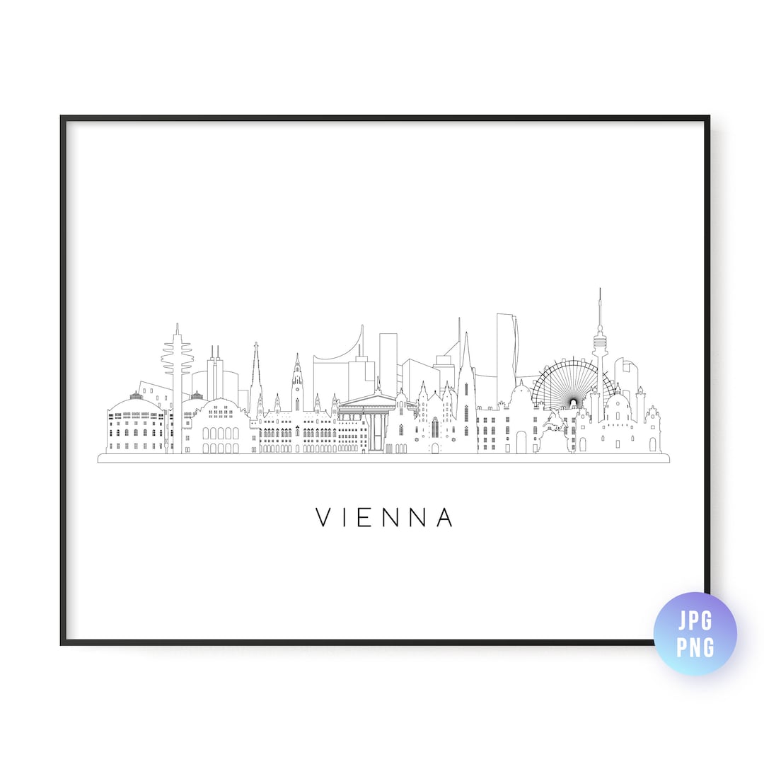 Wien Skyline Print. Wien City Skyline Linie Kunst. Sofortiger Download ...