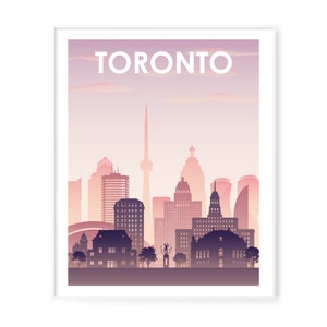 Toronto City Skyline Print. Sunset Toronto Skyline Poster. Digital City ...