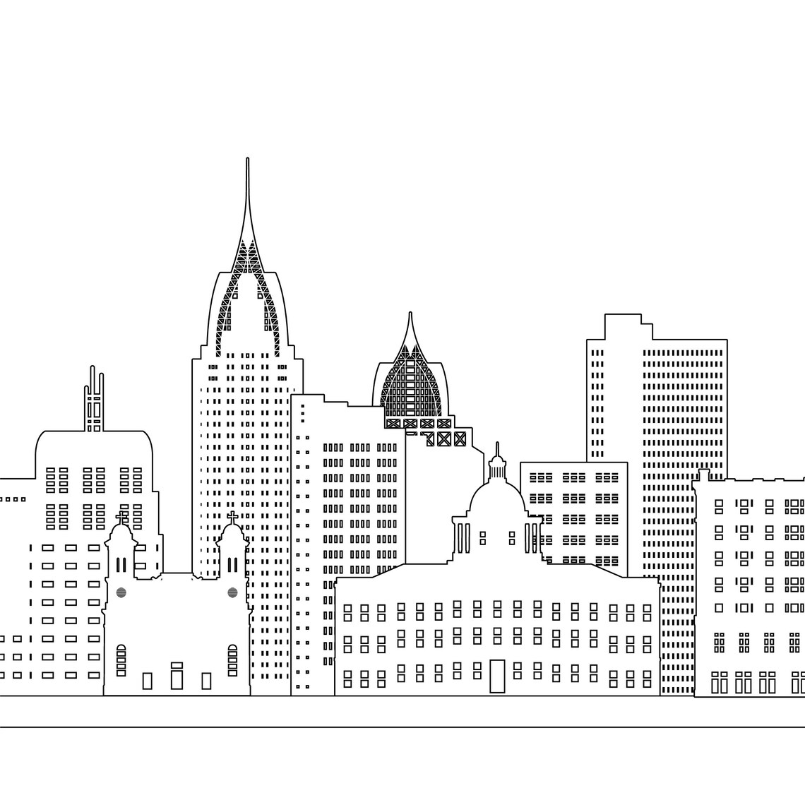 Mobile Skyline Print. Mobile AL City Skyline Line Art. Instant Download ...