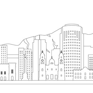 Valencia Skyline Print. Valencia City Venezuela Skyline Line Art ...