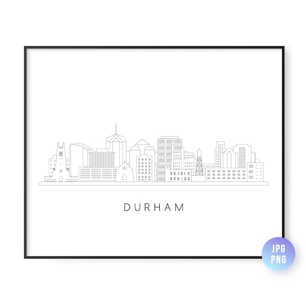 Durham Nc Skyline Art - Etsy