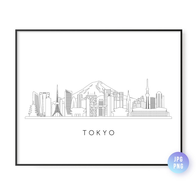 Tokyo Skyline Print. Tokyo City Skyline Line Art. Instant Download ...