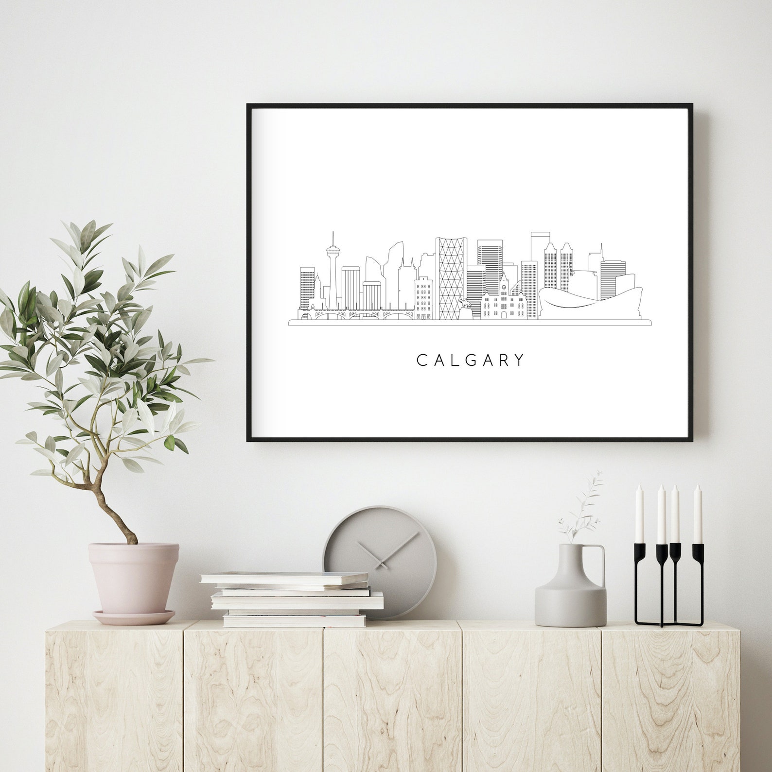 Calgary Skyline Print. Calgary City Skyline Line Art. Instant Download ...