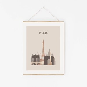 Paris Skyline Print Boho Style. Paris France Downloadable Art. Travel ...