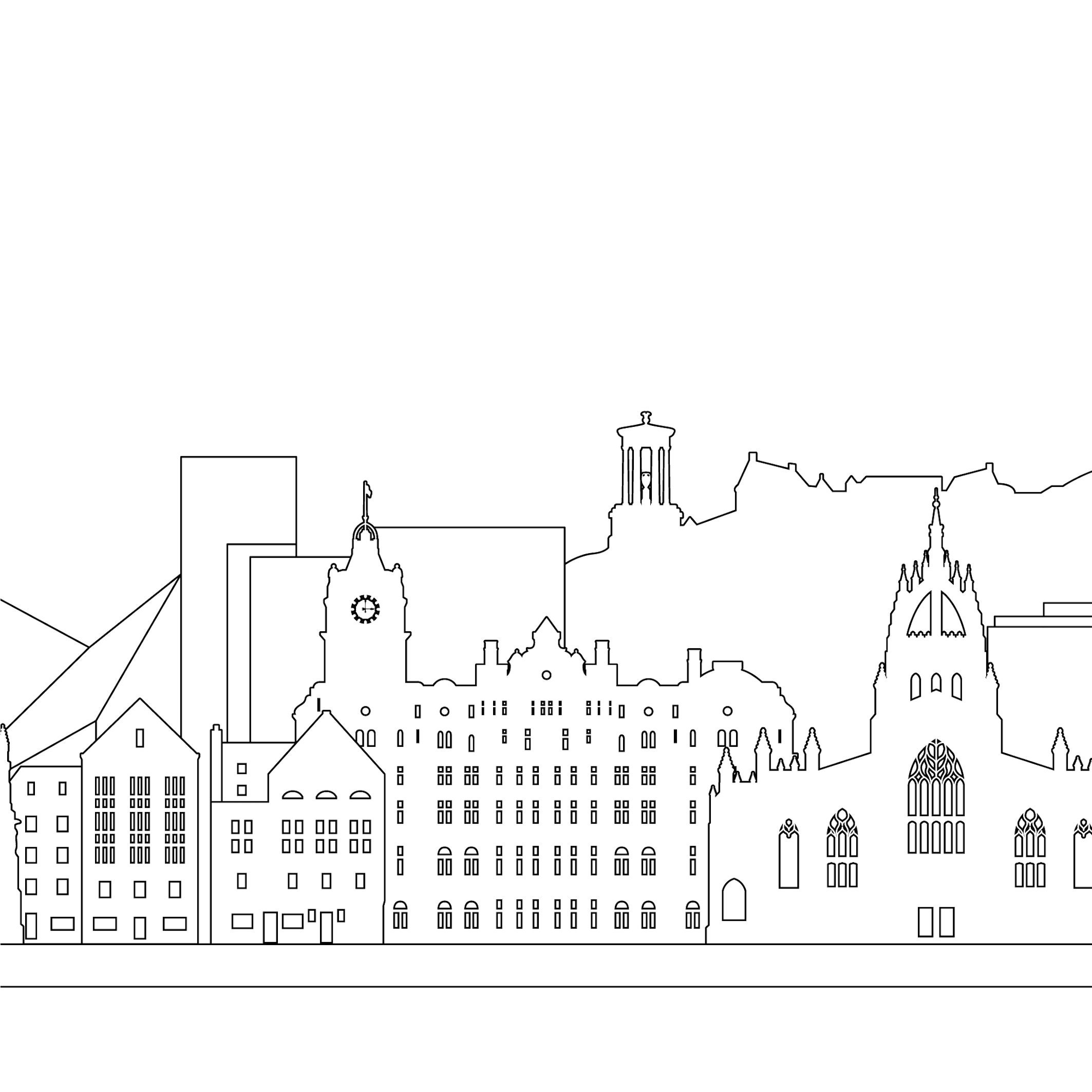 Edinburgh Skyline Print. Edinburgh Scotland Skyline Line Art. Instant ...