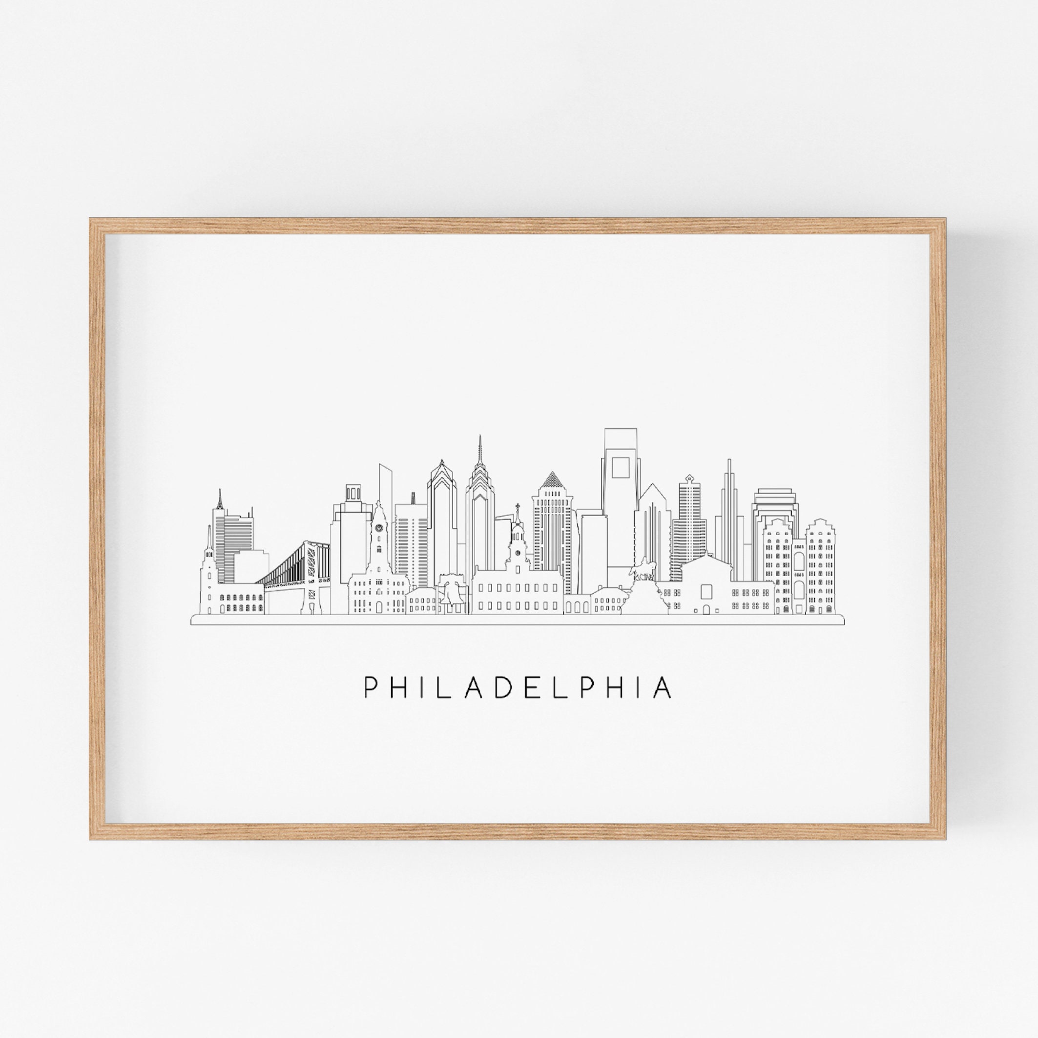 Philadelphia Skyline Print. Philadelphia City Skyline Line Art. Instant ...
