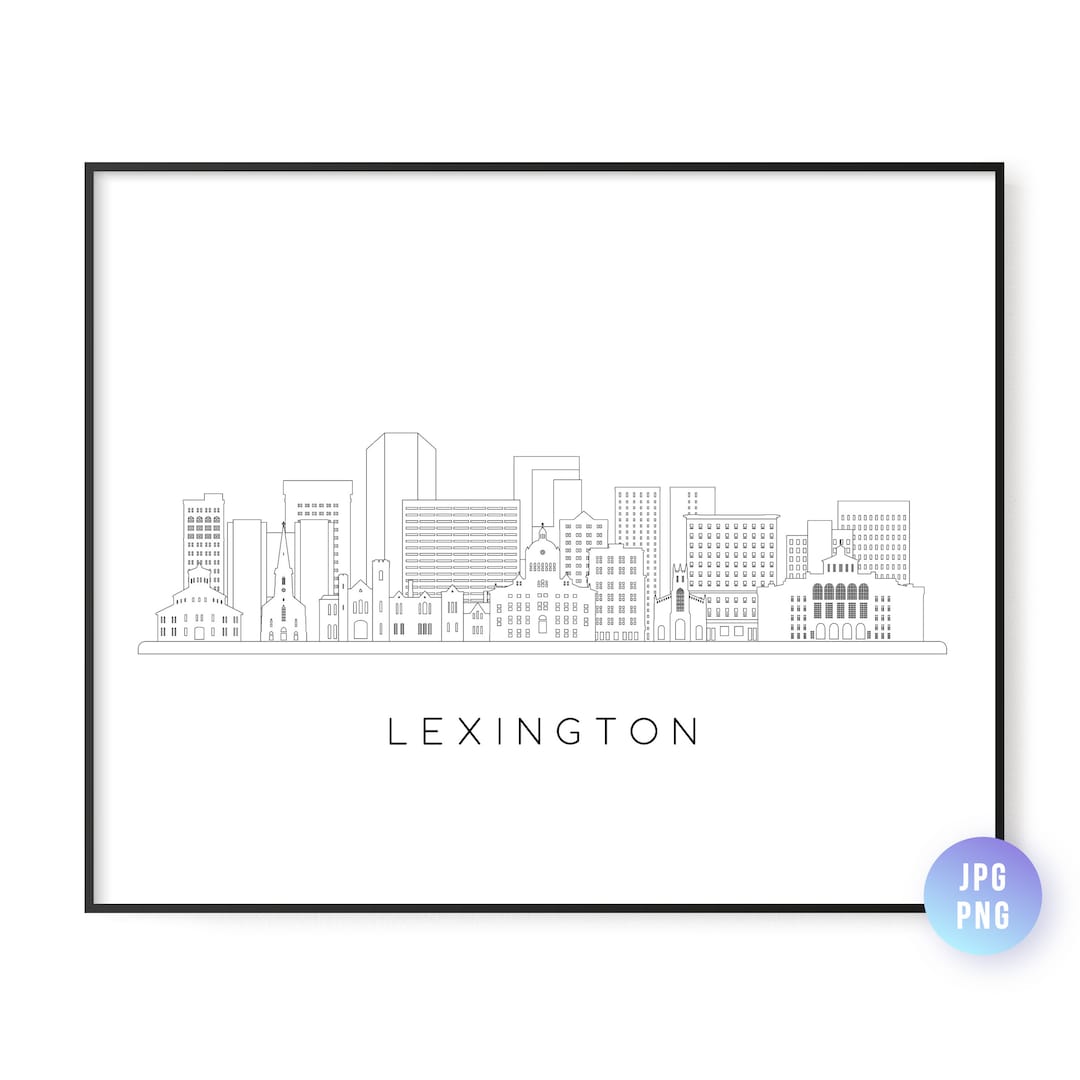 Lexington Skyline Print. Lexington City Skyline Line Art. Instant ...
