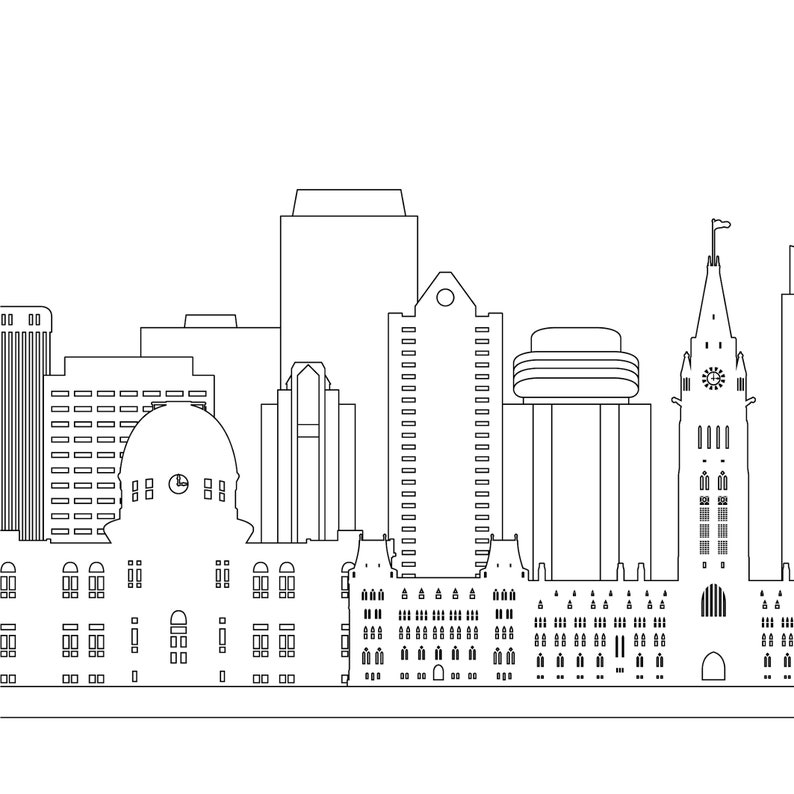 Ottawa Skyline Print. Ottawa City Skyline Line Art. Instant Download ...