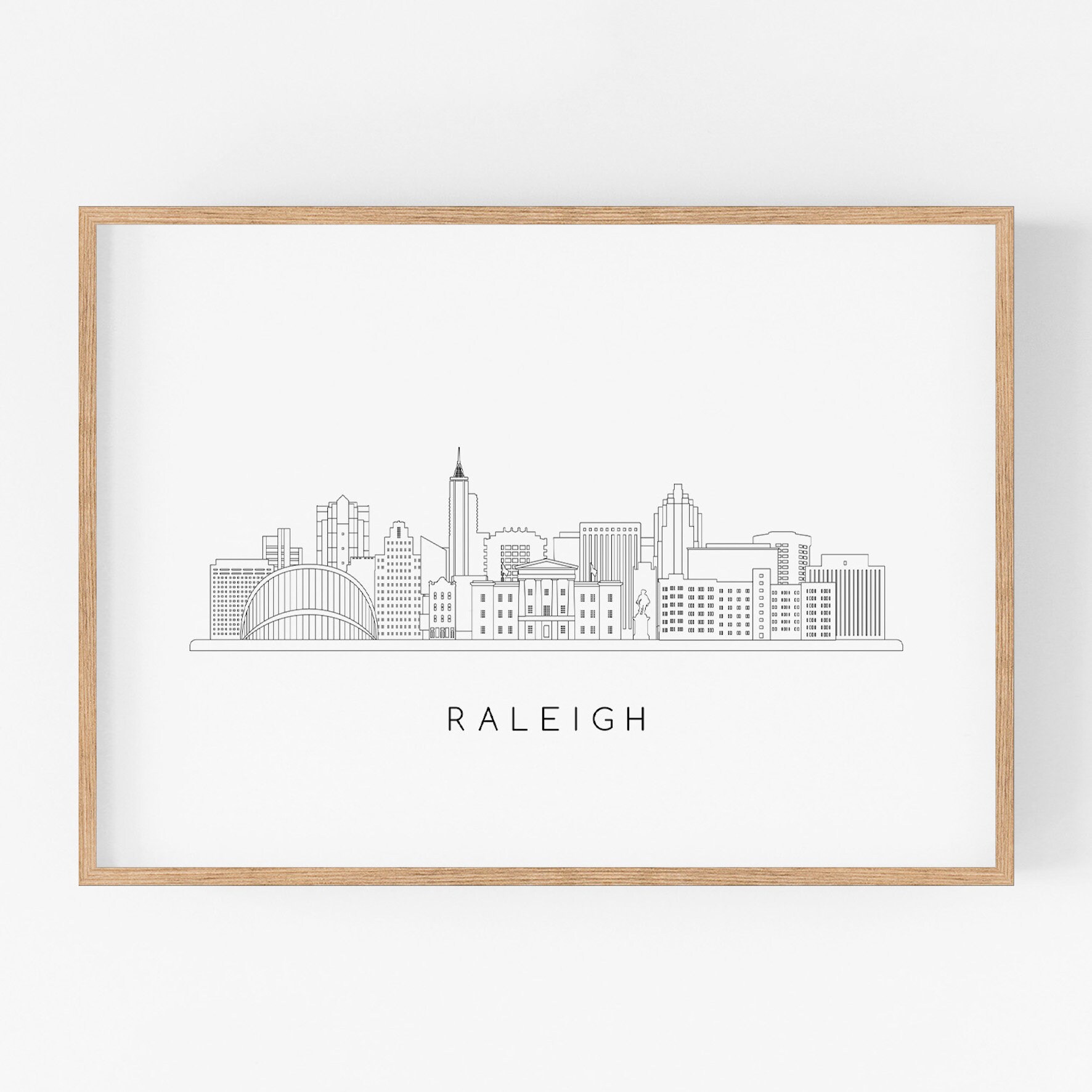 Raleigh Skyline Print. Raleigh City Skyline Line Art. Instant Download ...
